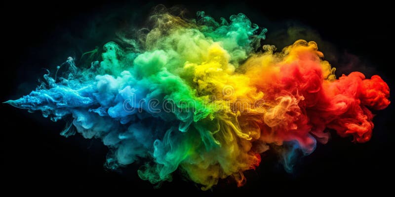 Abstract Rainbow Ink Exploding in Water - Colorful Smoke Effect on ...