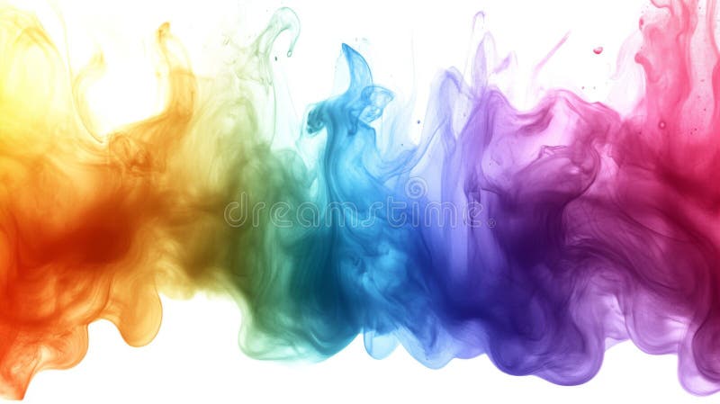 Abstract Rainbow Ink Swirl Color Blend Design Stock Illustration ...