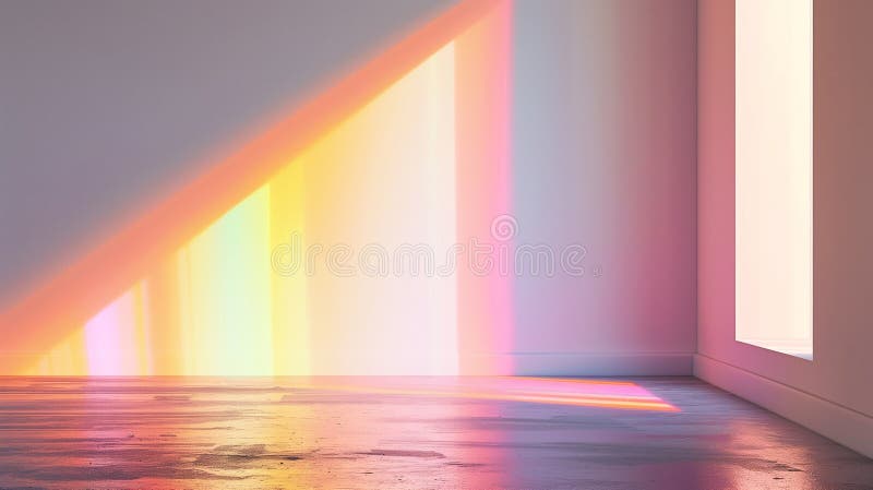 Abstract Rainbow Light in Empty Room Stock Image - Image of technology ...