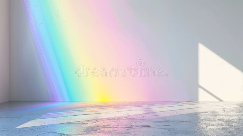 Abstract Rainbow Light in Empty Room Stock Image - Image of trend ...