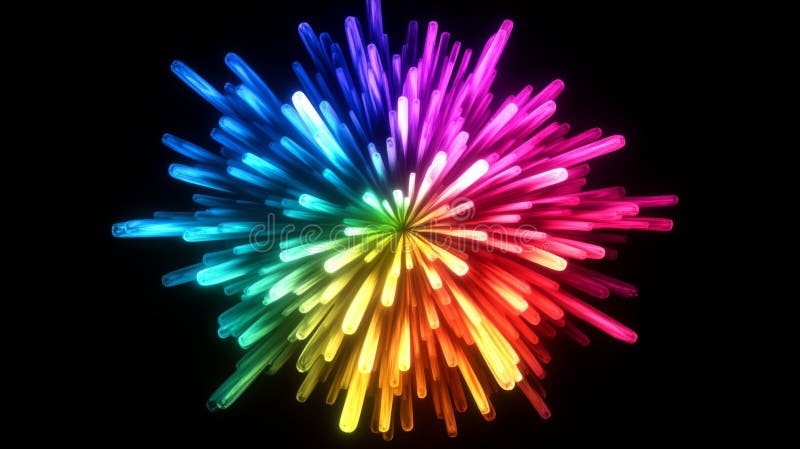 Abstract Rainbow Light Explosion Stock Illustration - Illustration of ...