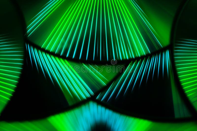 Abstract Green Light Rays Reflection on Cd Surface Stock Image - Image ...