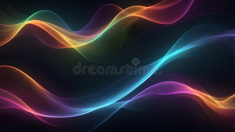 Abstract Rainbow Light Waves Background Stock Illustration ...