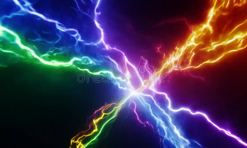 Abstract Rainbow Lightning Background Stock Footage - Video of power ...