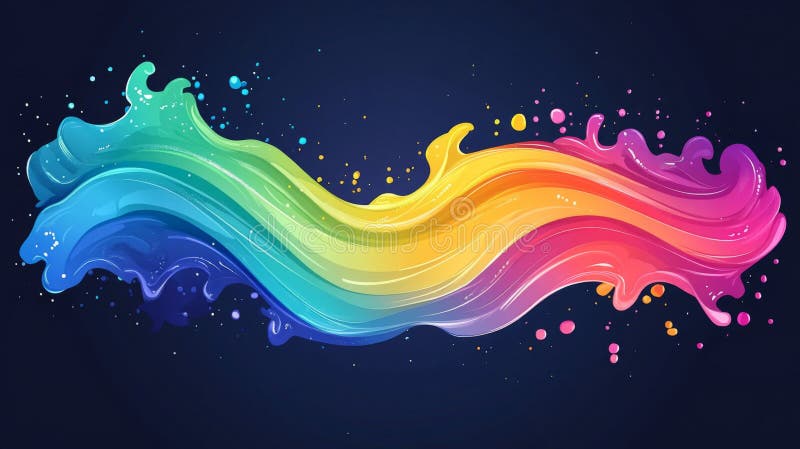 Abstract Rainbow Liquid Wave Background Stock Illustration ...