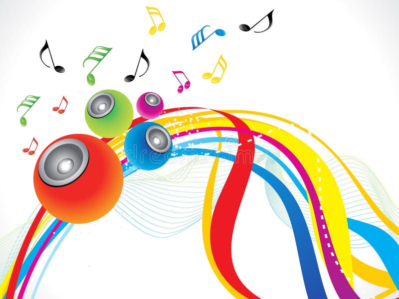 Abstract Rainbow Wave with Musical Sound Stock Vector - Illustration of ...