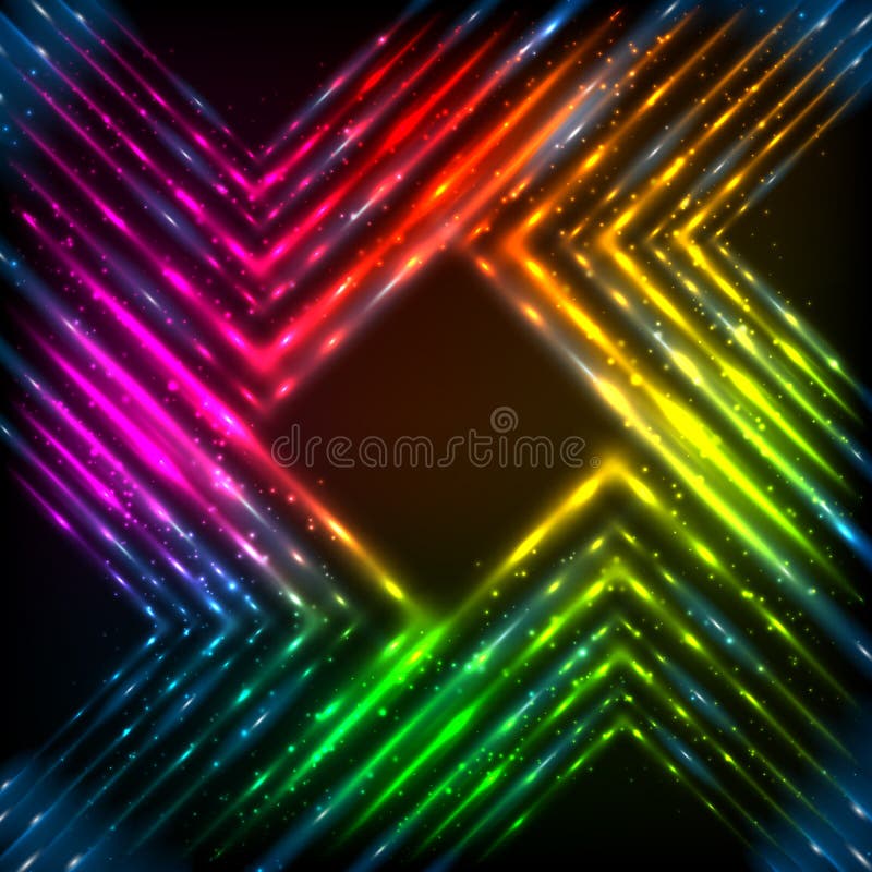 Abstract Rainbow Neon Corners Vector Background Stock Illustration ...
