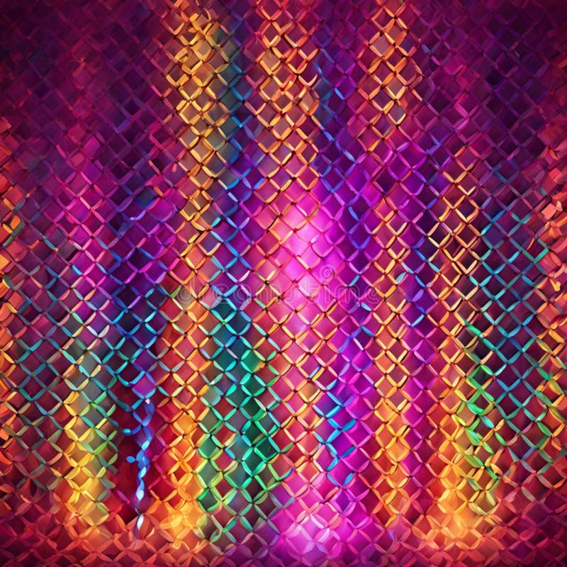 Rainbow Neon Mesh Texture , AI Illustration Stock Illustration ...