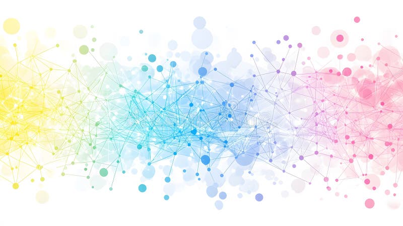 Abstract Rainbow Network Connection Dots Lines Royalty Free Image Stock ...