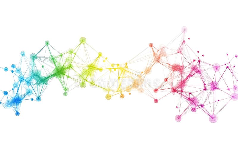 Abstract Rainbow Network Connection Stock Illustration - Illustration ...