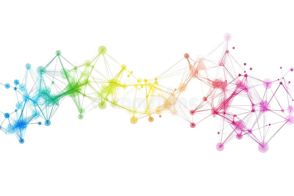 Abstract Rainbow Network Connection Stock Illustration - Illustration ...