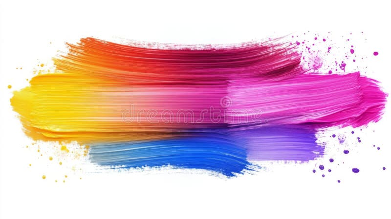 Abstract Rainbow Paint Brush Stroke Background Stock Illustration ...