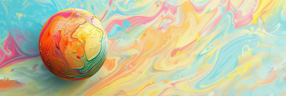 Abstract Rainbow Painted Egg Pattern, Liquid Acrylic Flowing ...