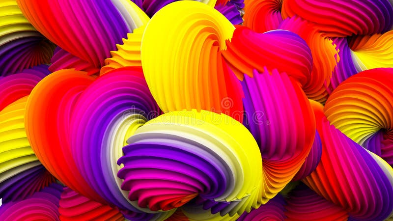 Abstract Rainbow Pastel Shape. 3d Illustration, 3d Rendering Stock ...