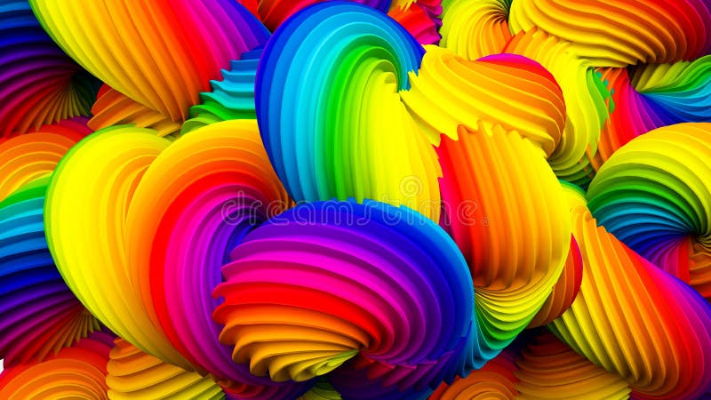 Abstract Rainbow Pastel Shape. 3d Illustration, 3d Rendering Stock ...