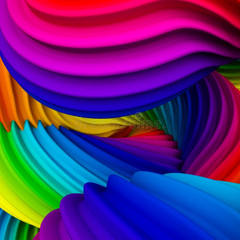 Abstract Rainbow Pastel Shape. 3d Illustration, 3d Rendering Stock ...