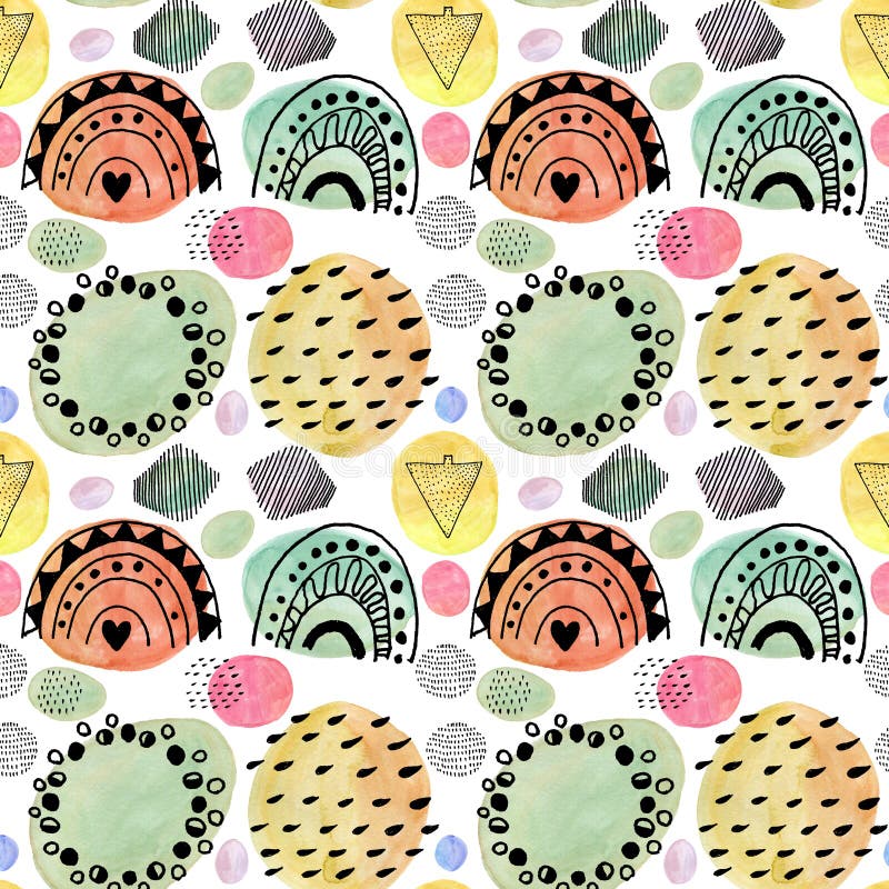 Abstract Rainbow Pattern Free Drawing Stock Illustration - Illustration ...