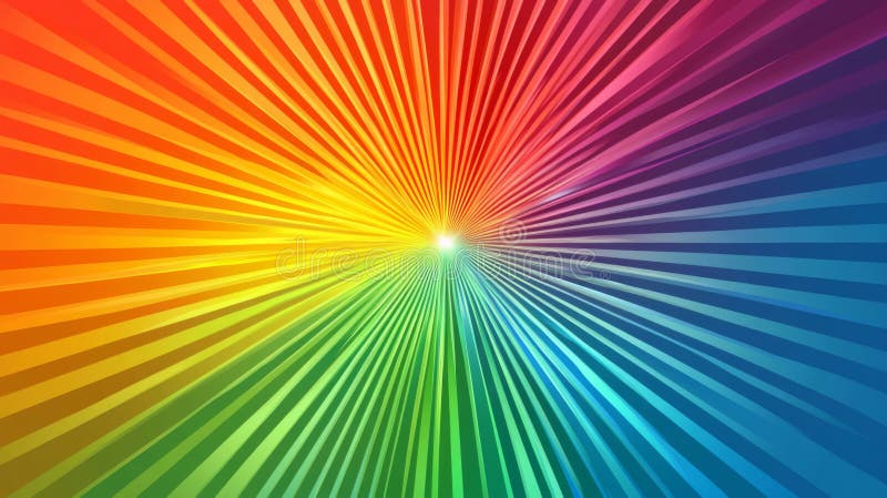 Abstract Rainbow Radiating Lines Design Stock Illustration ...