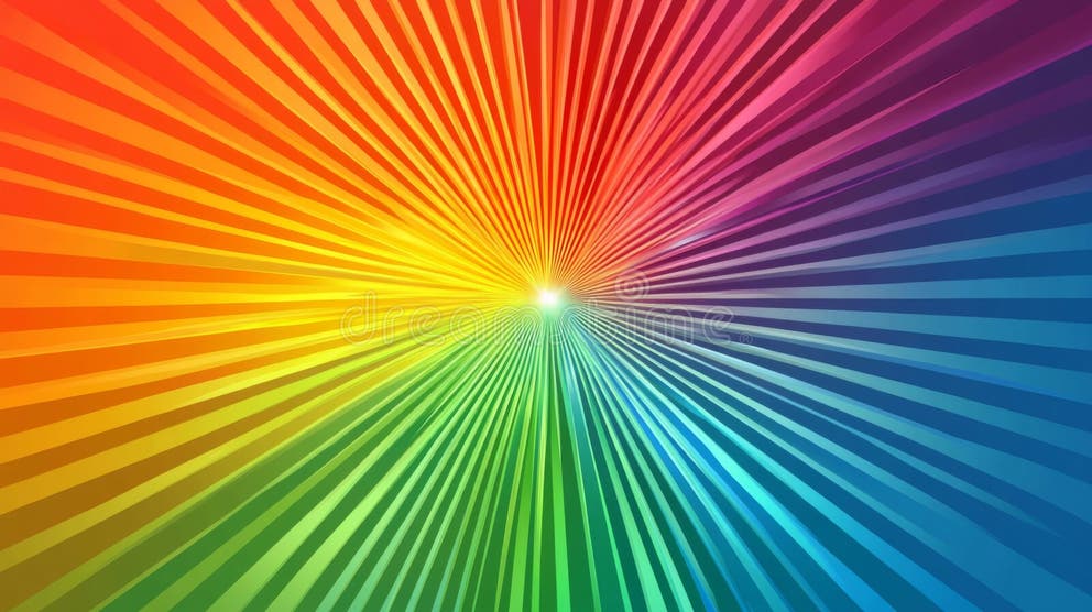 Abstract Rainbow Radiating Lines Design Stock Illustration ...