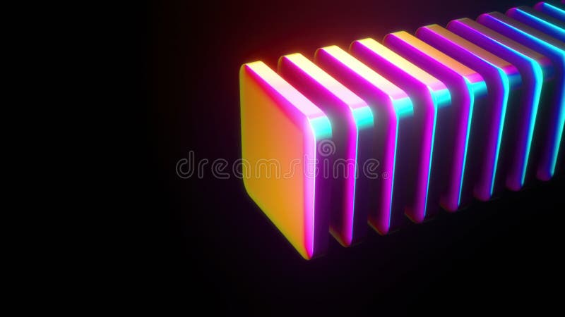 Abstract Rainbow Rectangles Stock Illustration - Illustration of cube ...