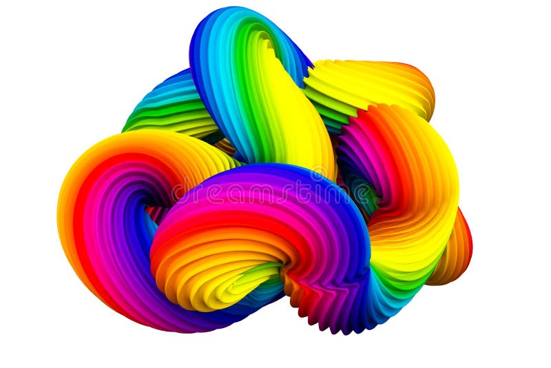 Abstract Rainbow Shape. 3d Illustration, 3d Rendering Stock ...