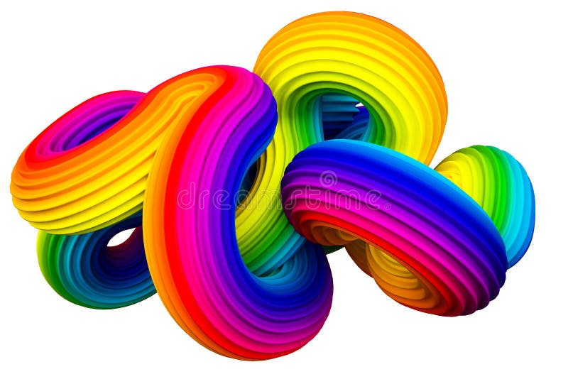 Abstract Rainbow Shape. 3d Illustration, 3d Rendering Stock ...