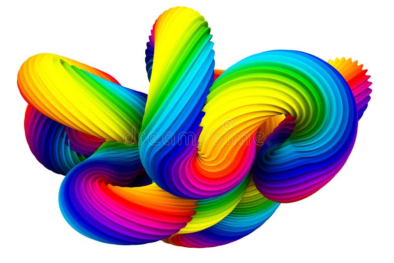 Abstract Rainbow Shape. 3d Illustration, 3d Rendering Stock ...