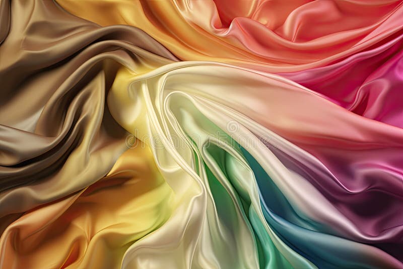 Abstract Rainbow Smooth Silk Background. Satin Elegant Luxury Fabric ...