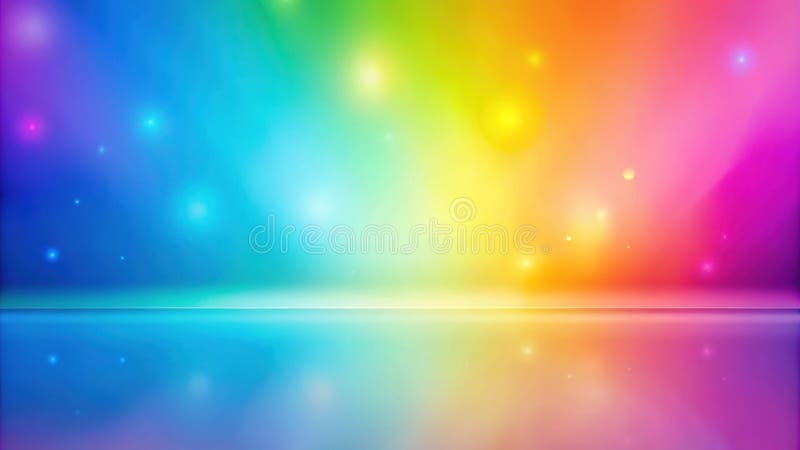 Abstract Rainbow Spectrum Background with Glowing Lights and Reflective ...