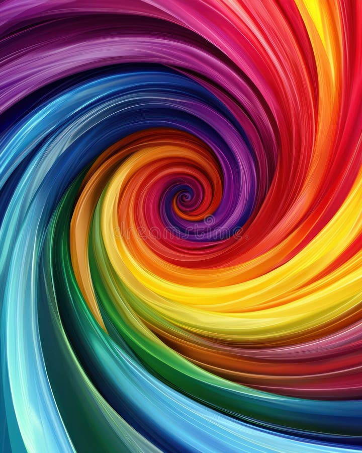 Abstract Rainbow Spiral Pattern Creates Joyful Energy with Vibrant ...