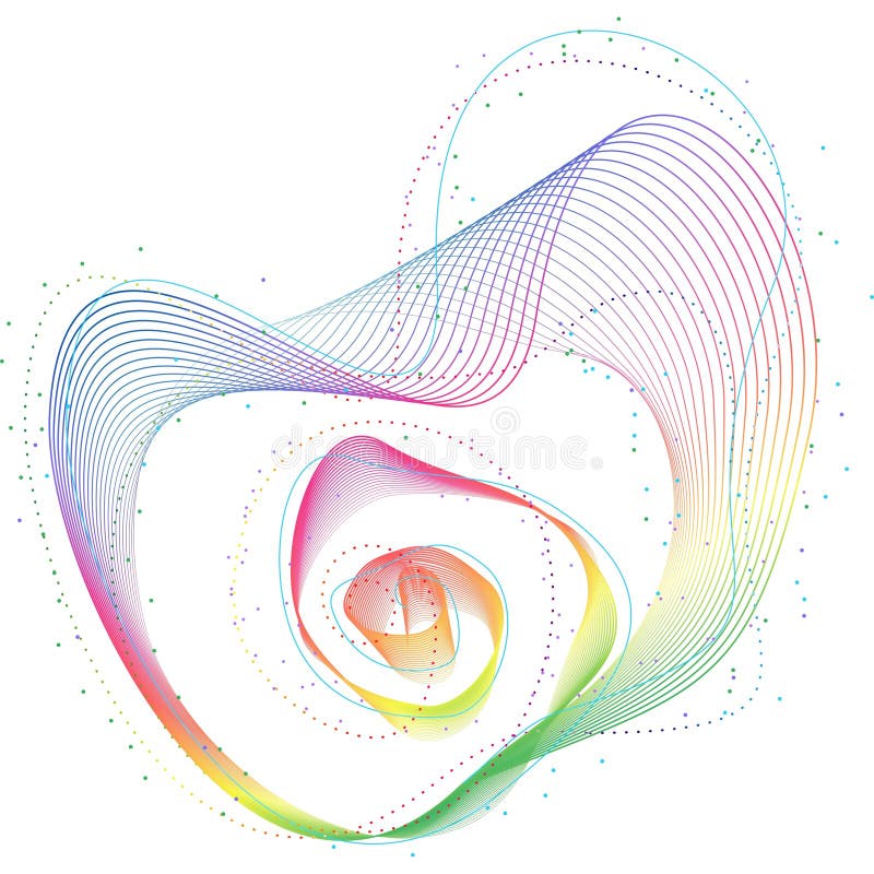 Abstract Rainbow Spiral Wave on White Background for Web Design ...