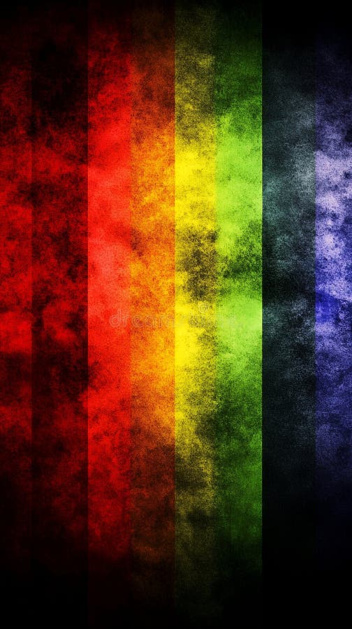 Abstract Rainbow Stripes with Grunge Texture Stock Illustration ...