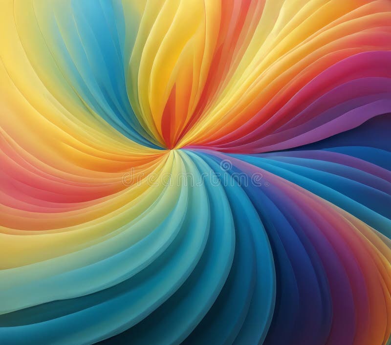 Abstract Rainbow Swirl of Colorful Layers Stock Illustration ...