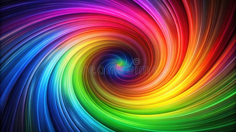 Abstract Rainbow Swirl Vibrant Colors in a Dynamic Vortex Pattern ...