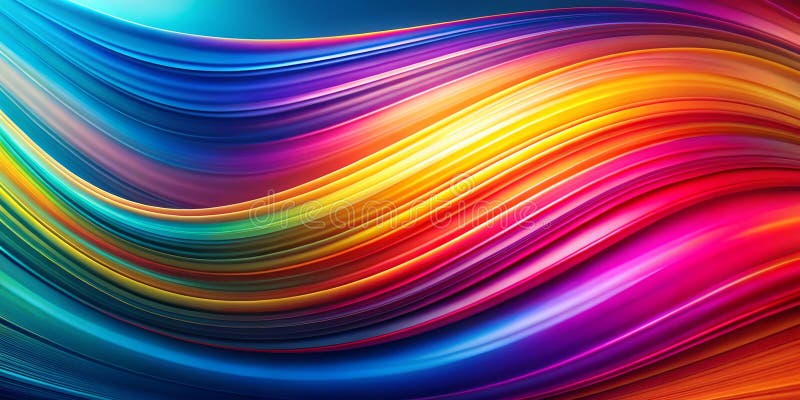 Abstract Rainbow Swirls Digital Art Composition with Vivid Colors and ...