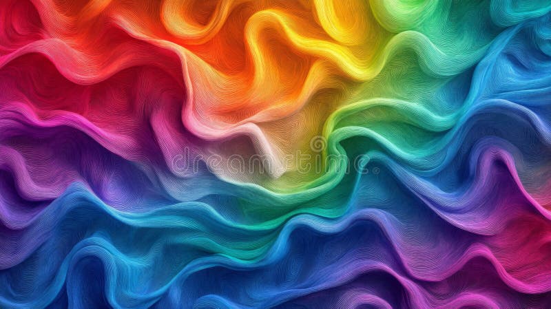Abstract Rainbow Swirls with Textured Lines Stock Illustration ...
