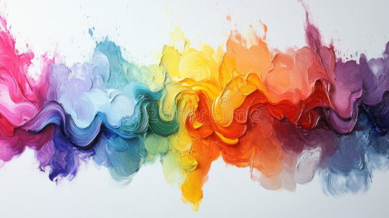 Abstract Rainbow Swirls of Thick Oil Paint Stock Illustration ...