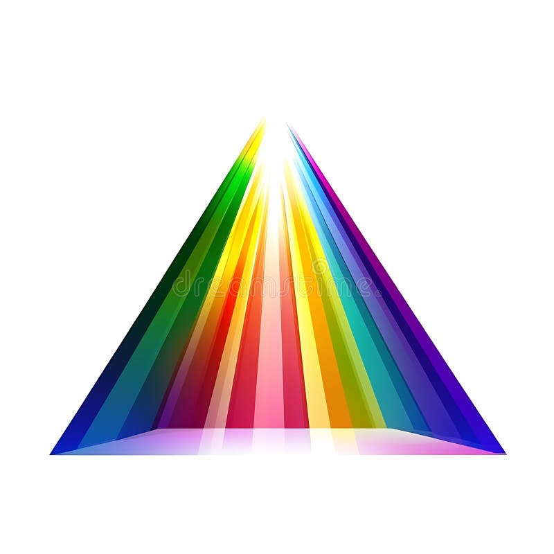 Abstract Rainbow Triangle with Light Rays Stock Illustration ...