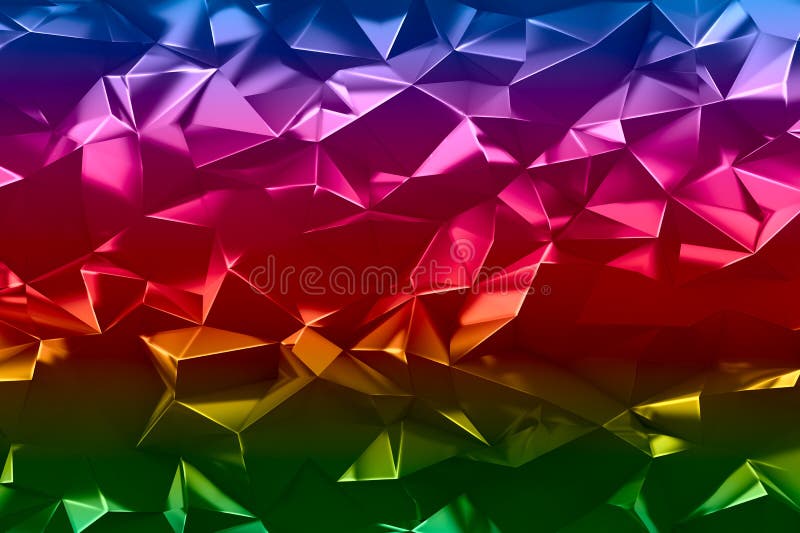 Abstract Rainbow Triangles Low Poly Facet Background Stock Illustration ...