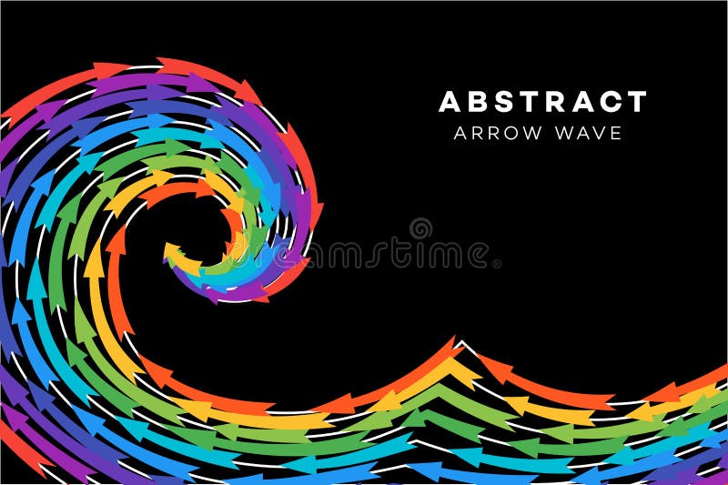 Abstract Rainbow Wave with Arrows. Conceptual Vector Illustration Stock ...