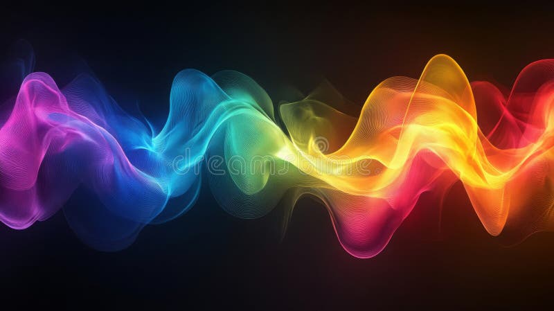 Abstract Rainbow Wave Flowing Design Stock Illustration - Illustration ...