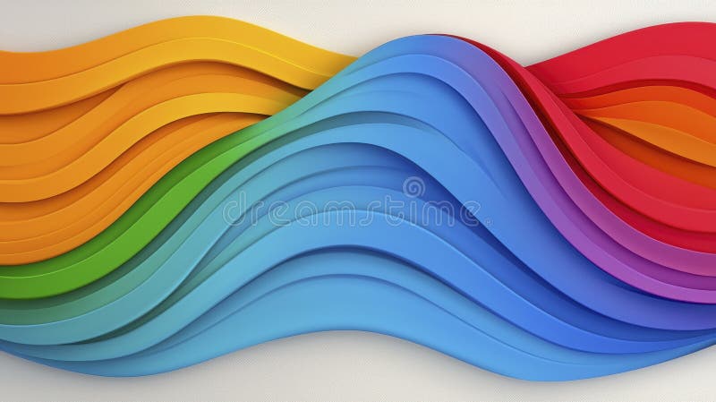 Abstract Rainbow Wave Pattern Background Stock Illustration ...