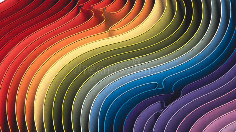Abstract Rainbow Wave Pattern, Colorful Swirling High Quality Image ...