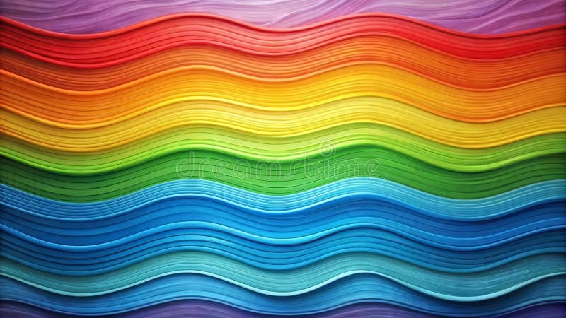 Abstract Rainbow Wave Pattern Design Vibrant Hues and Undulating Lines ...