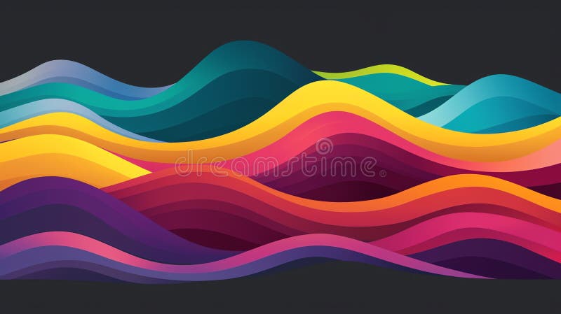 Abstract Rainbow Wave Vector Design for Colorful Backdrop Stock Image ...