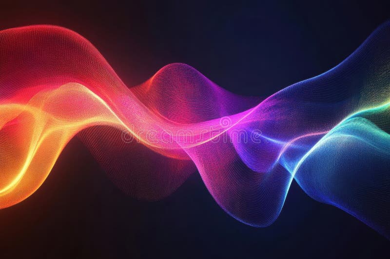 Abstract Rainbow Waves, a Digital Symphony of Light and Color Stock ...