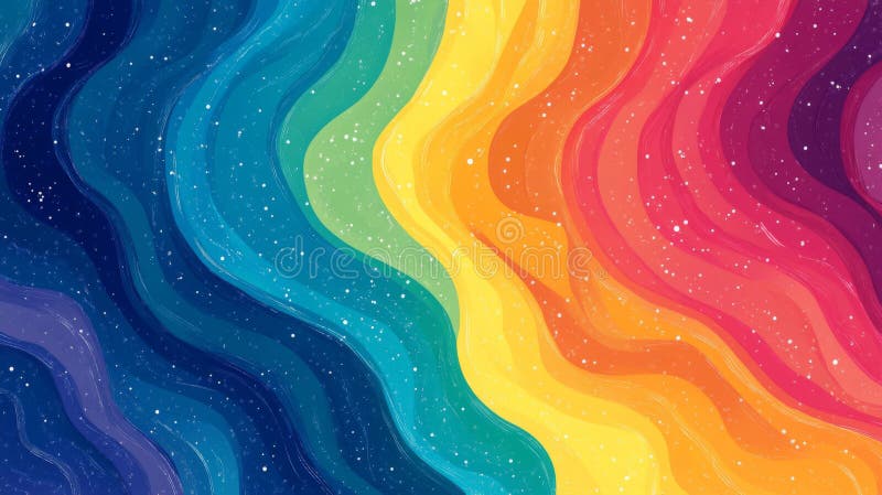 Abstract Rainbow Waves with Dotted Texture on Background Stock ...