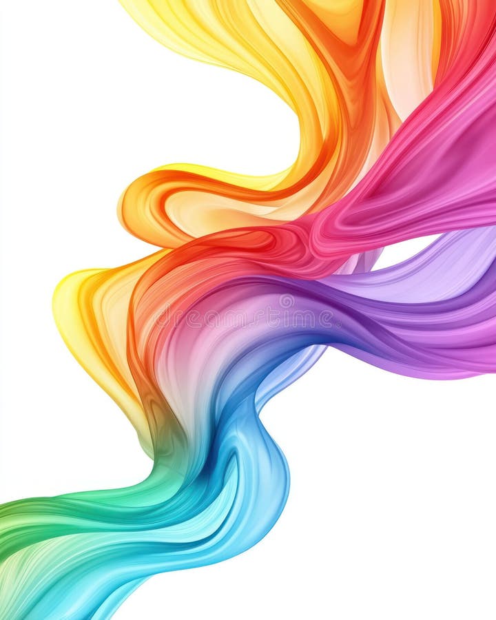 Abstract Rainbow Waves Flowing with Joyful Movement, Creating Space for ...