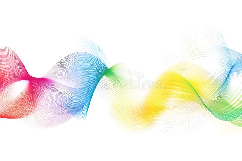 Abstract Rainbow Waves on White Background Stock Illustration ...