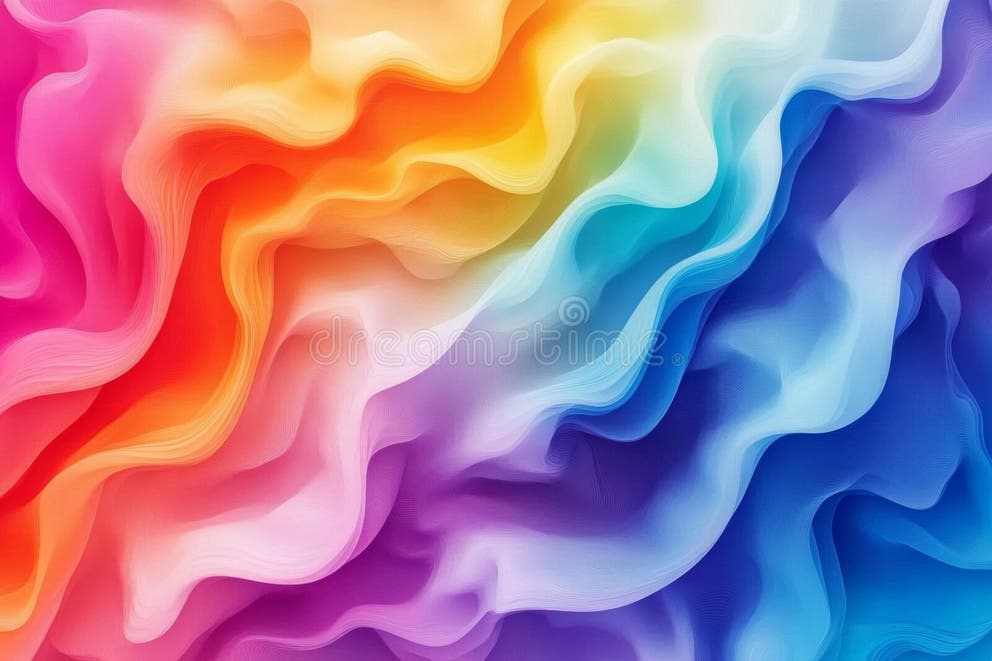 Abstract Rainbow Wavy Background with Vibrant Colors Stock Illustration ...
